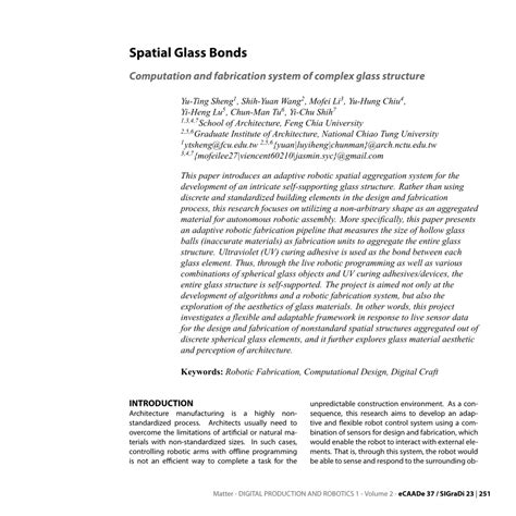 Pdf Spatial Glass Bonds Computation And Fabrication System Of Complex