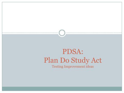 PDSA Training