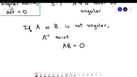 Let A And B Be Two Non Singular Matrices Such That A ≠i B3i And A B