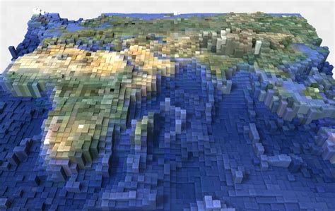 Blocky Earth Turns Google Maps Terrain Into Minecraft Like Blocks Google Maps Map Earth