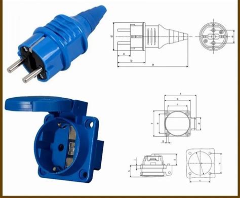 16 A Blue Ip 54 German Schuko Plug Scoket 230v At Rs 65 In Ahmedabad