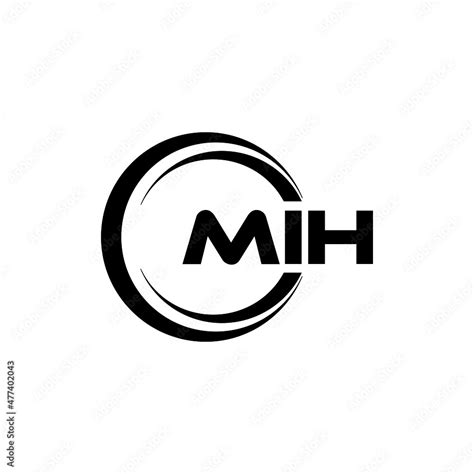 Mih Letter Logo Design With White Background In Illustrator Vector