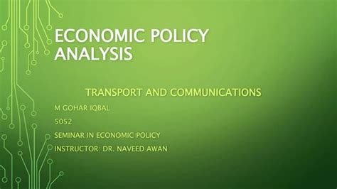 Economic Policy Analysis Ppt