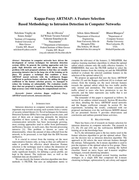 pdf kappa fuzzy artmap a feature selection based methodology to