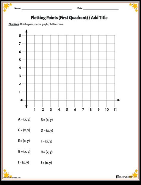 Coordinates Worksheet With Star Border Storyboard