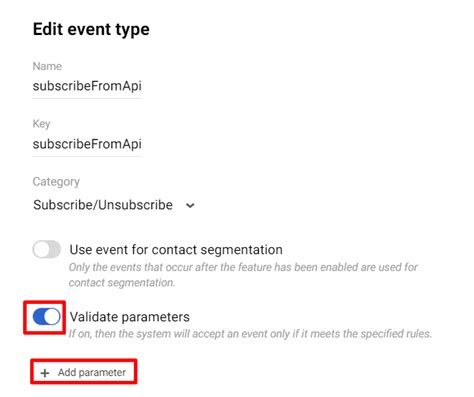 Validating Event Parameters