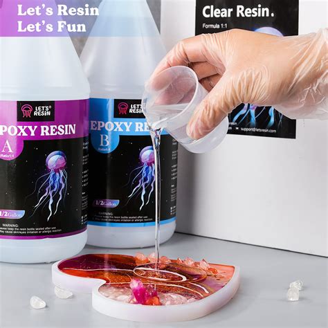 Lets Resin Epoxy Resin Kit 1 Gallon Bubble Free And Crystal Clear Epoxy Resin Table Top Epoxy