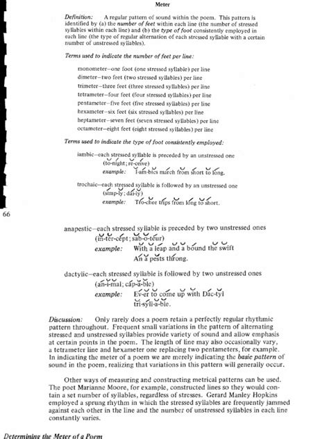 Metrical Patterns Metre Poetry Stress Linguistics