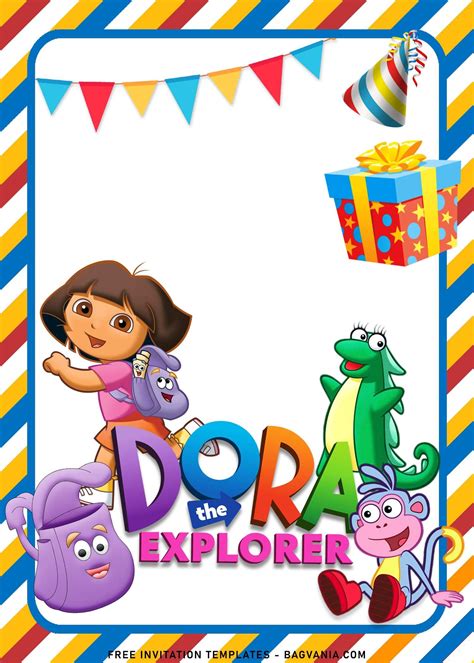 8 Dora The Explorer Fiesta Birthday Party Invitation Templates