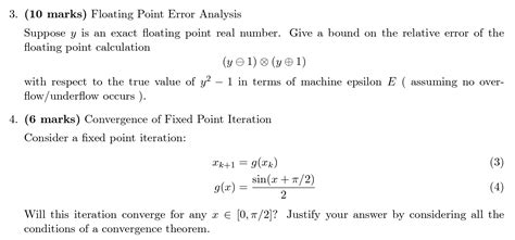 Solved 6 ﻿marks ﻿convergence Of ﻿fixed Point