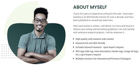 Texter Content Writer Portfolio Template One Page Template