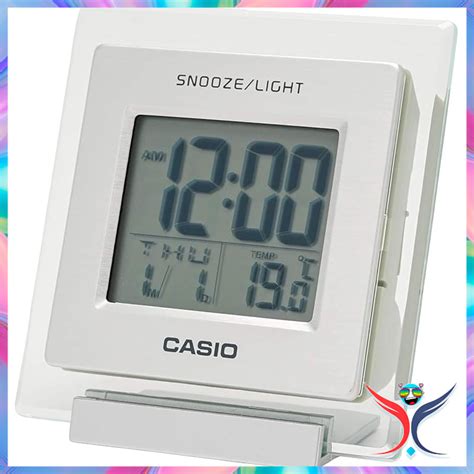 Casio Digital Alarm Clock With Temperature And Calendar Display Silver Dq 735 8jf Shopee