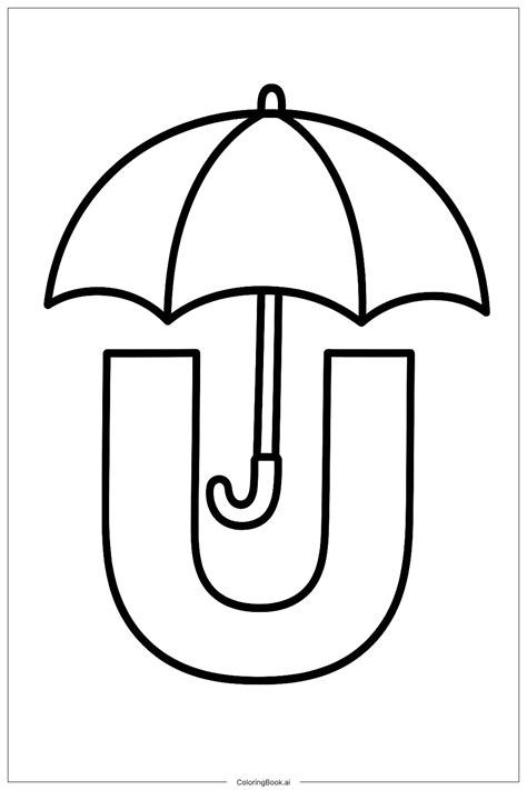 Trang Tô Màu Chữ Cái U Dưới Chiếc ô Có Thể In Miễn Phí Dưới định Dạng