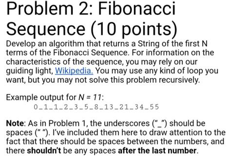 Solved Problem 2 Fibonacci Sequence 10 Points Develop An Chegg