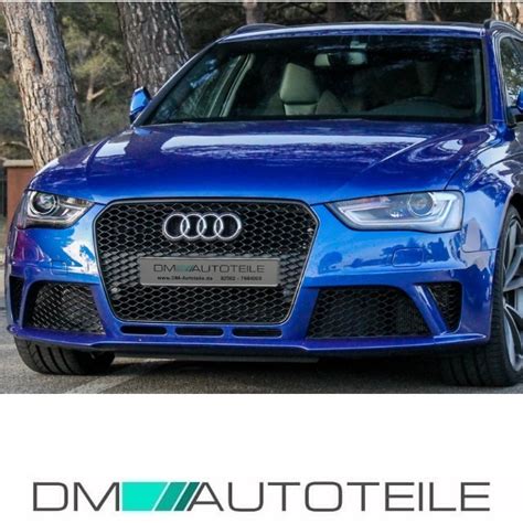 Sport Front Bumper Honeycomb Grille Black Gloss Fits Audi A B W O RS