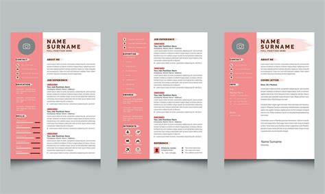 Creative Resume Templates Layout With Vector Cv 33836436 Vector Art At