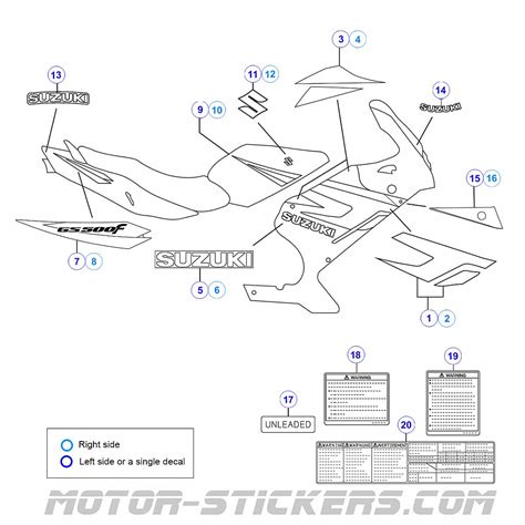 Suzuki Gs 500f 2005 Decals
