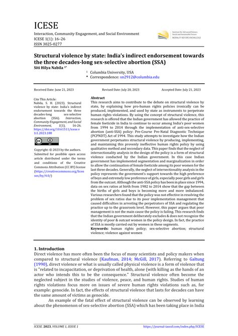 Pdf Structural Violence By State Indias Indirect Endorsement