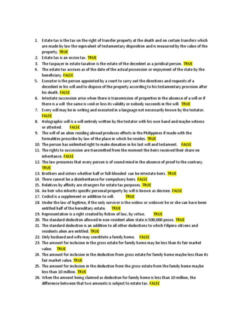 Reviewer Pdf Will And Testament Inheritance