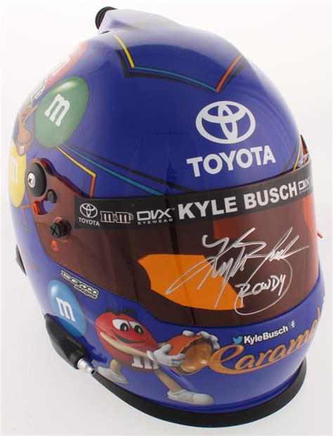 Kyle Busch Signed Nascar Mandm Caramel Full Size Racing Helmet Inscribed