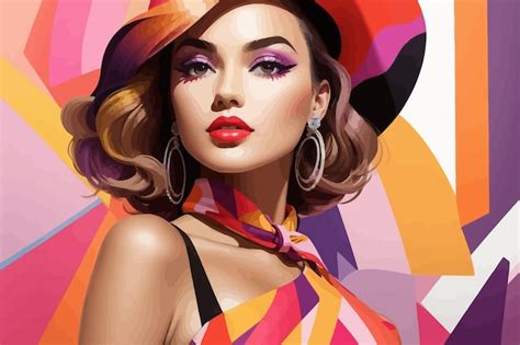 Premium Vector A Fashion Illustration Of A Woman In Stylish Background
