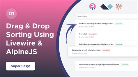 Drag And Drop Sorting With Livewire And Alpine Js Super Easy Part 1 Sorting On Ui Youtube