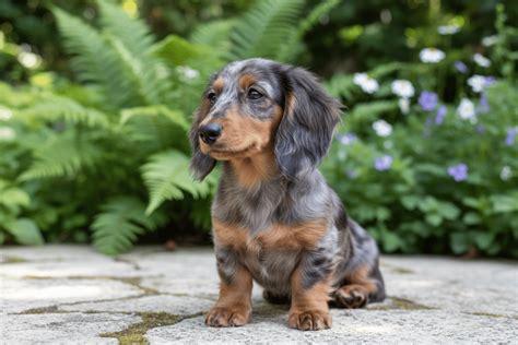 Teckel De Pelo Largo El Perro Salchicha Peludo