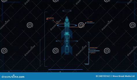Image Of Scientific Data Processing On Black Background Stock Illustration Illustration Of