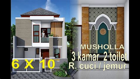 Desain Rumah 6x11 1 Lantai Denah Rumah Minimalis 6x10 3 Kamar 2