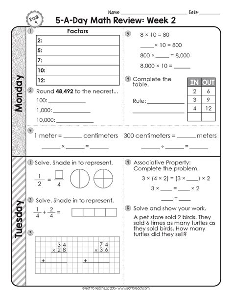 Free 4th Grade Daily Math Spiral Review • Teacher Thrive