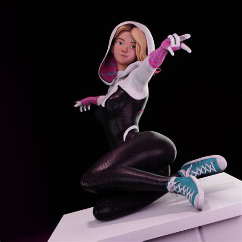Spider Gwen Nfsw Statue Stl File 3d Digital Printing Stl File For 3d