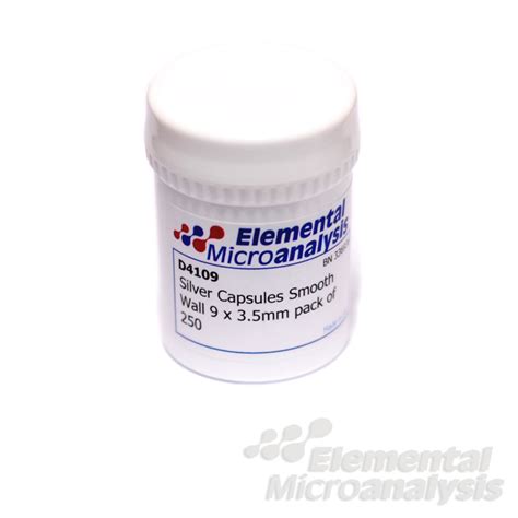 Silver Capsules Smooth Wall 9 X 3 5mm Pack Of 250 Elemental Microanalysis