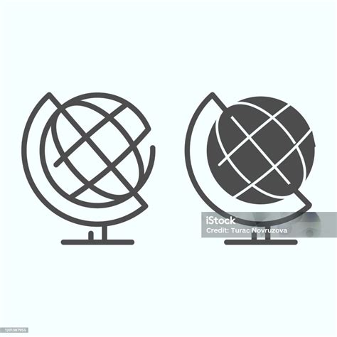 글로브 선과 단색 아이콘입니다 학교 글로브 벡터 그림 흰색에 격리 지구 공 윤곽 스타일 디자인 웹 및 응용 프로그램을 위해 설계 Eps 10 0명에 대한 스톡 벡터 아트 및