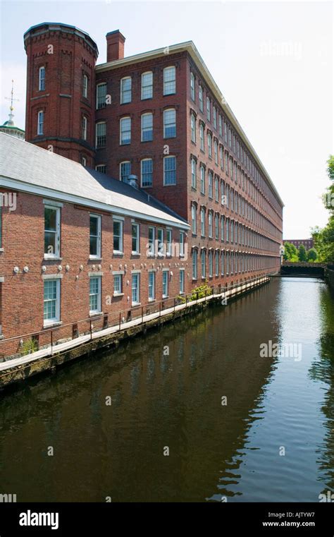 Boott Cotton Mills Museum On Eastern Canal Lowell Massachusetts Stock