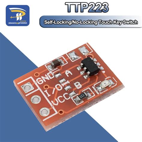 10PCS TTP223 Touch Key Switch Module Touching Button Self Locking No