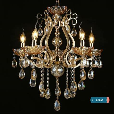 Jual Lampu Dekor Lampu Gantung Hias Kristal Cabang Gold Modern Klasik Mewah Model Lilin