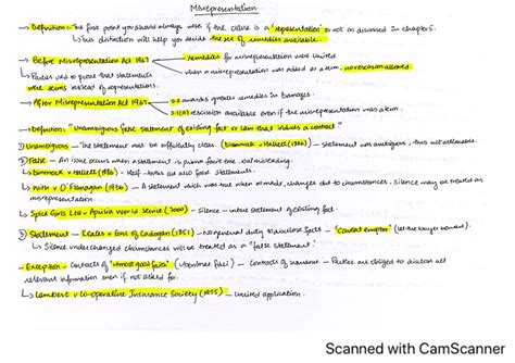Misrepresentation Chart Cooperate Law Studocu