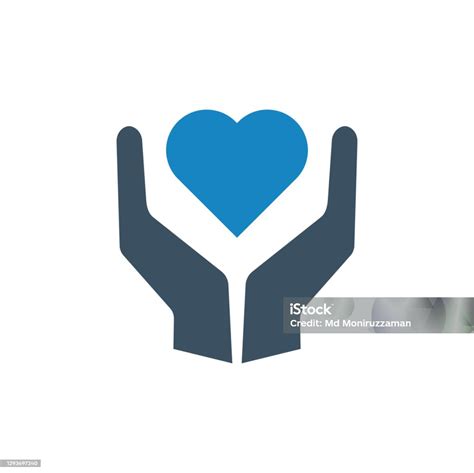 벡터 이미지 케어 라인과 글리프 아이콘 가족 및 사랑 손으로 잡고 심장 기호 벡터 그래픽 흰색 배경에 선형 패턴으로 검색합니다