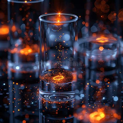 Quantum Computing In Action Neutral Background Stock Illustration