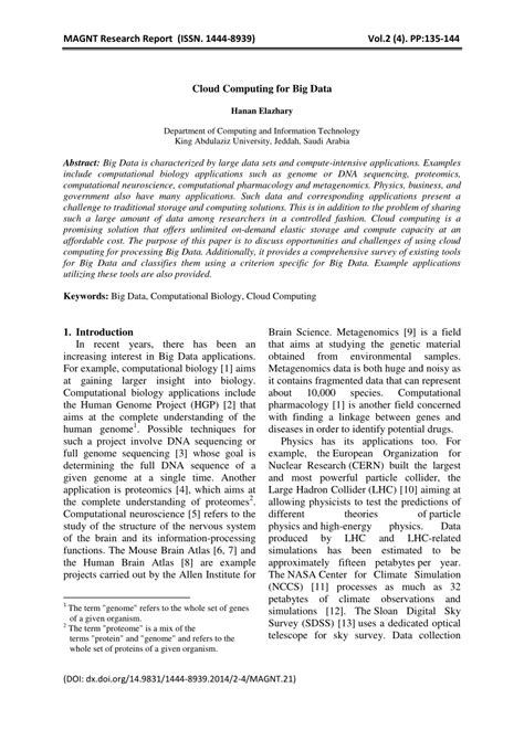 PDF Cloud Computing For Big Data