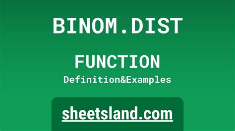 Binomdist Function Definition Formula Examples And Usage