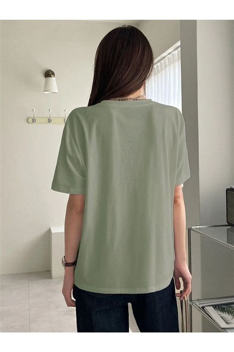 Palpİto Kadın Su Yeşili Çift Kalp Baskılı Oversize T Shirt Fiyatı
