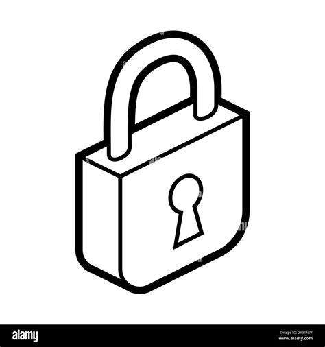 Lock Icon In Isometry Image For Website App Logo Ui Design Stock
