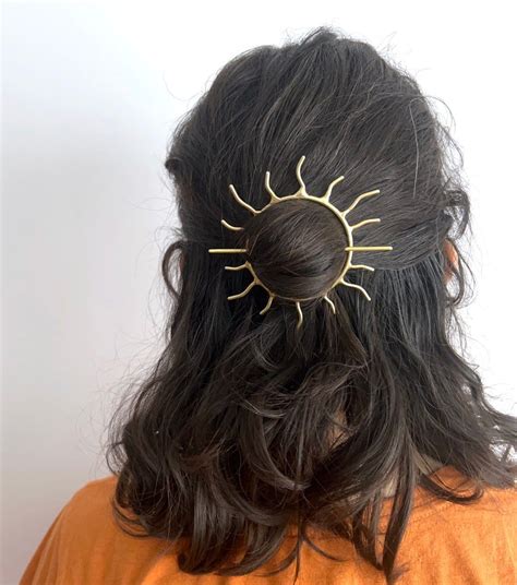 Original Rachel Pfeffer Sunshine Hair Pin In Solid Recycled Brass