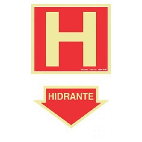 Placa 20x30 Fotoluminescente Hidrante