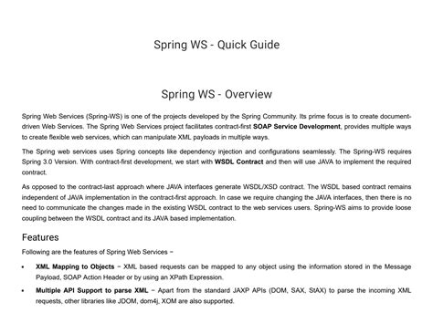SOLUTION Spring Ws Quick Guide Studypool