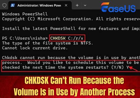 Fixes Chkdsk Cannot Run Because The Volume Is In Use By Another Process