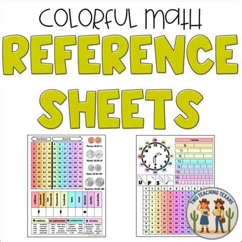 Math Reference Sheets By Twoteachingtexans Tpt