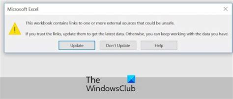 This Workbook Contains Links To One Or More External Sources That Could