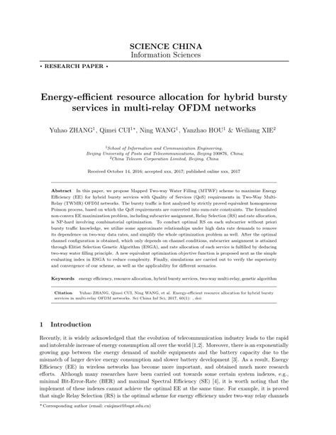 Pdf Energy Efficient Resource Allocation For Hybrid Bursty Services